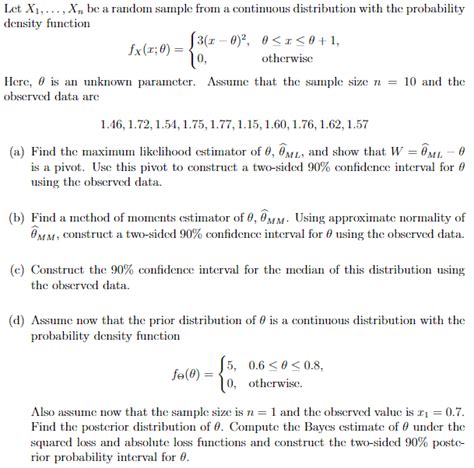 solved let x₁ x₂ be a random sample from a continuous