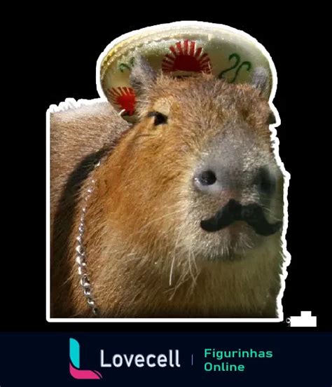 Figurinha Capivara Sombrero E Bigode Capivaras Para Whatsapp