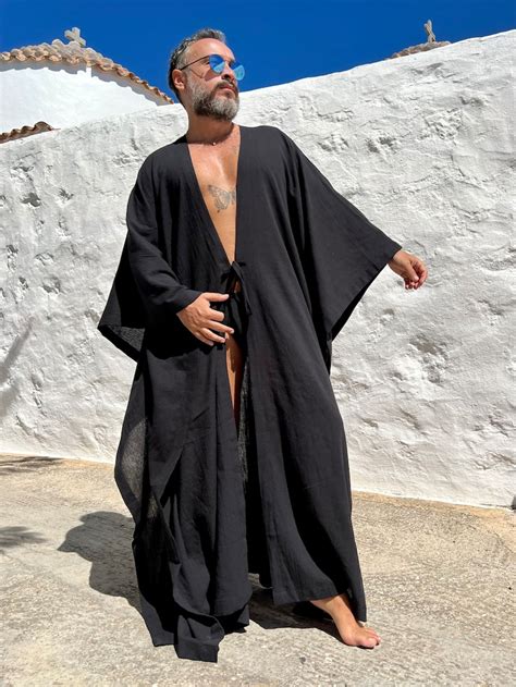 Mens Cotton Gauze Caftan Robe Caftan For Men Kaftan Etsy