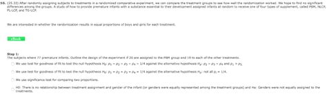 solved 10 25 33 after randomly assigning subjects to