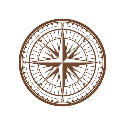 Vintage brújula rosa de los vientos signo de navegación náutica