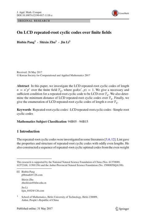 pdf on lcd repeated root cyclic codes over finite fields