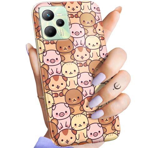 Etui Do Realme C35 Wzory Zwierzęta Pieski Kotki Lamy Domowe Dziekie