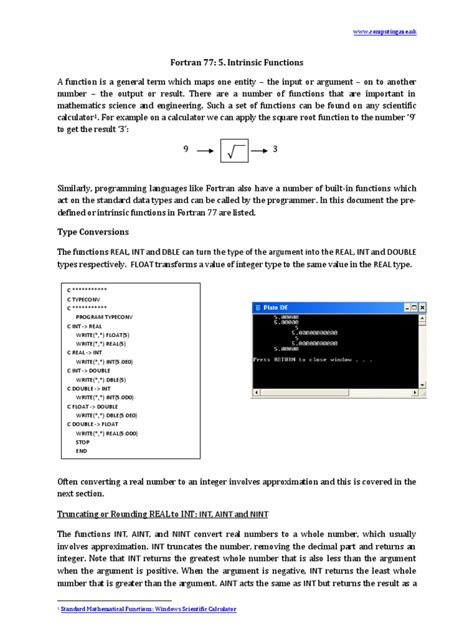 fortran 77 intrinsic functions trigonometric functions sine free 30 day trial scribd
