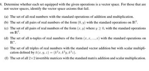 solved 4 determine whether each set equipped with the given