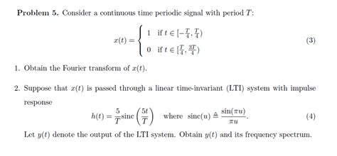 solved problem 5 consider a continuous time periodic signal