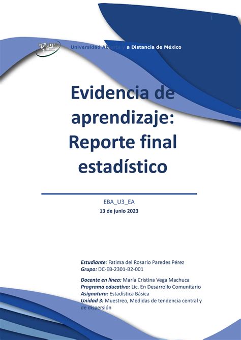 EBA U3 EA FAPP Evidencia De Aprendizaje U3 I Evidencia De