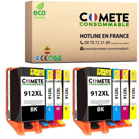 912 Xl Pack 8 Cartouches D Encre Compatibles HP 912 XL 912XL Pour