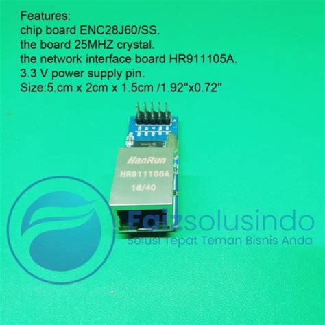 Jual Stock Baru Ethernet Lan Network Module For Arduino Spi Pic Stm