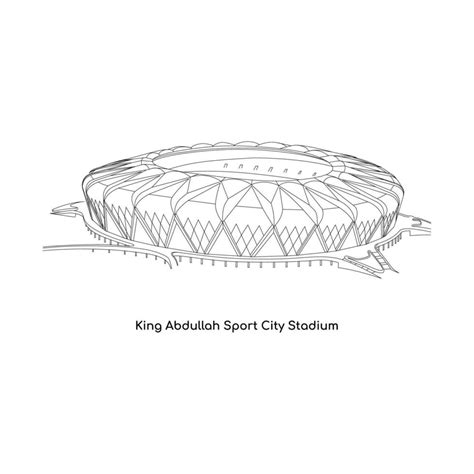 Line Art Design Of Saudi Arabias International Stadium King Abdullah