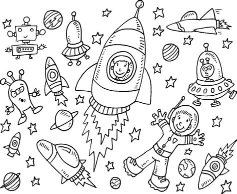 Dibujo De Ni Os En El Espacio Para Colorear Dibujos Para Colorear