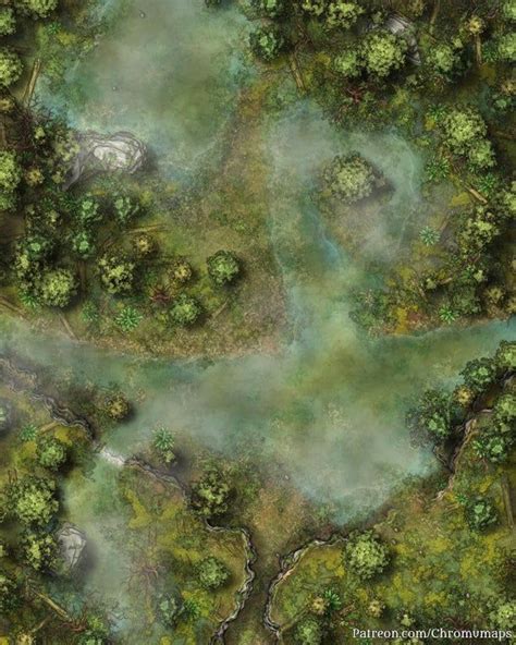 Forest Creek Swamp Variant 32x40 Battlemaps Rpg Map Mapas Do
