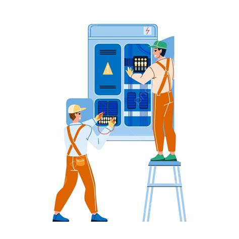 Vector De Trabajadores De Gabinete De Ingenier A El Ctrica Png