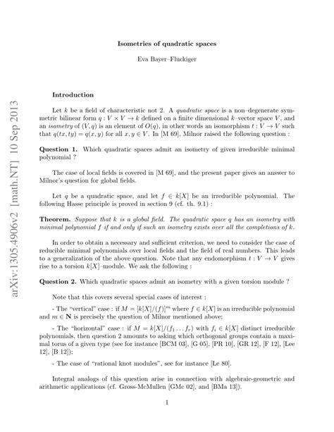 pdf isometries of quadratic spaces