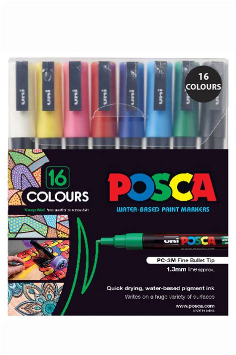 POSCA PC 3M Paint Marker 16 Piece Assorted Pack POSCA NZ