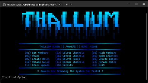 GitHub AxZeRxD Thallium Nuker Discord Fastest Nuker In Python By Aizer