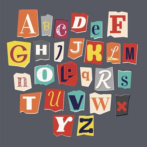 Free Vector Paper Style Ransom Note Letter Set