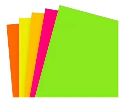 Hojas Fluorescentes 21 5x28cm Tamaño Carta Colores Surt MercadoLibre