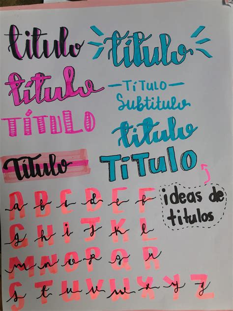 Títulos bonitos Tipos de letras Estilos de letras Letra para titulos