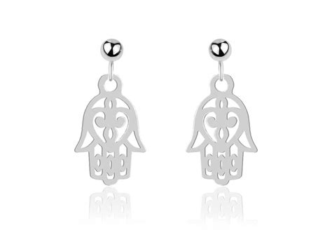 Srebrne Kolczyki R Ka Fatimy Hamsa Lian Art W Krainie Bi Uterii