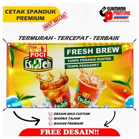 Jual Cetak Banner Spanduk Jual Minuman Teh Poci Bahan Flexi Premium