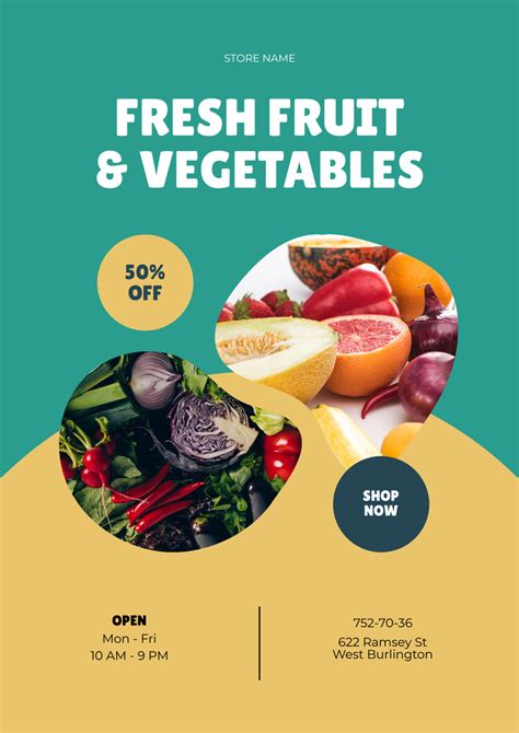 Modèle Affiche A2 fruits et légumes frais à l épicerie VistaCreate