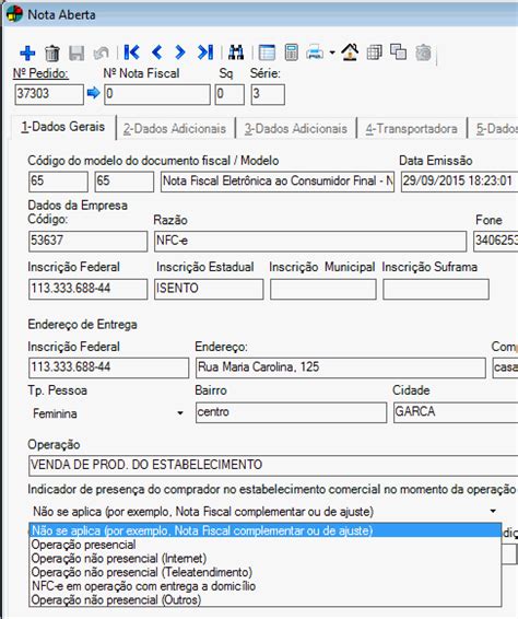 NFC e Nota Fiscal de Consumidor Eletrônica Dataplace EAD WebHelp