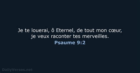 26 Avril 2021 Verset Biblique Du Jour BDS Psaume 9 2