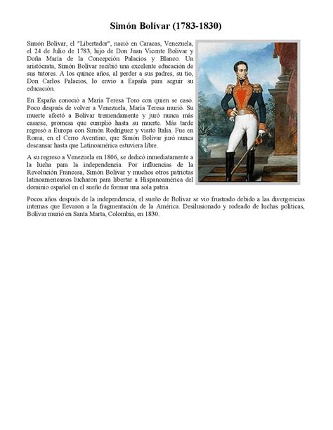 Belohnung Meine Verschleierung La Historia De Simon Bolivar Bison