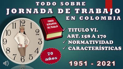 JORNADA DE TRABAJO EN COLOMBIA 2021 CÓDIGO SUSTANTIVO DEL TRABAJO 70
