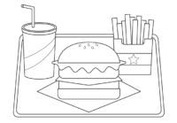 無料のハンバーガーセットのぬりえ ぬりえパーク