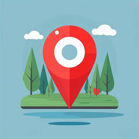Icono de ubicación de alfiler rojo simple en ilustración de fondo