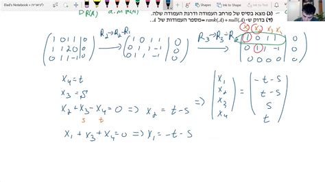 אלגברה ליניארית 21 4 דרגה של מטריצה פתרון שאלה מבחינה YouTube