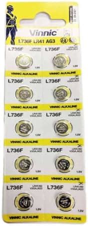 Vinnic Lot De 10 Piles Bouton L736 AG3 G3 LR41 De 1 5 V Amazon Fr