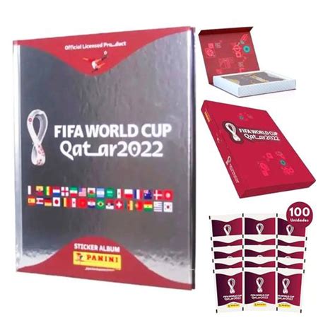 Box Album Copa 2022 Capa Dura Prata Edição Limitada Oficial Panini