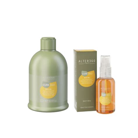 Alter ego cureego silk oil Zestaw wygładzający do włosów Szampon 300ml
