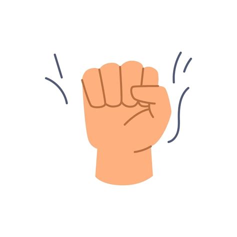 Mano gesto puño levantado símbolo de lucha Vector Premium