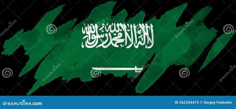 Flag Of Saudi Arabia Waving In The Wind Ksa National Flag Wave Fabric