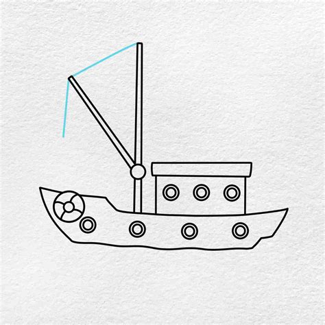 How To Draw A Fishing Boat Helloartsy
