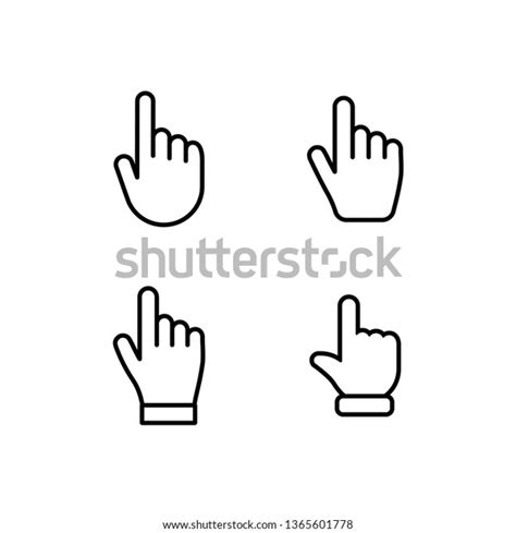 Set Hand Clicking Icons Click Finger Stock Vector Royalty Free