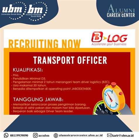 Lowongan Kerja B Log Acc Ubm