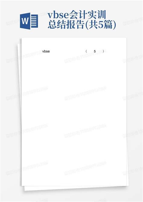 vbse会计实训总结报告 共5篇 Word模板下载 编号lenrbvrw 熊猫办公
