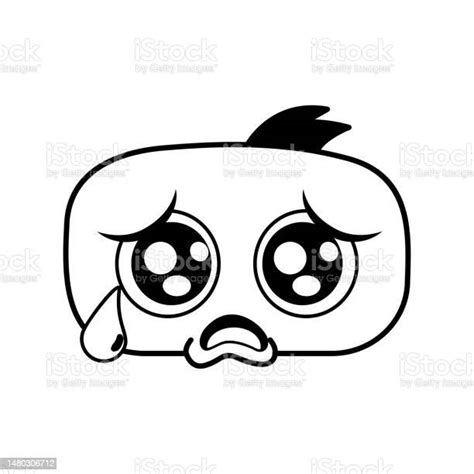 Vector Cartoon Cute Crying Face Emoji Isolated Illustration Stock Illustration Download Image