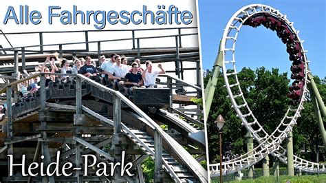 Alle Fahrgeschäfte im Heide Park 2023 YouTube