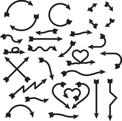 Arrow Icon Set Vector Illustration Flat Design Directional Arrow Sign