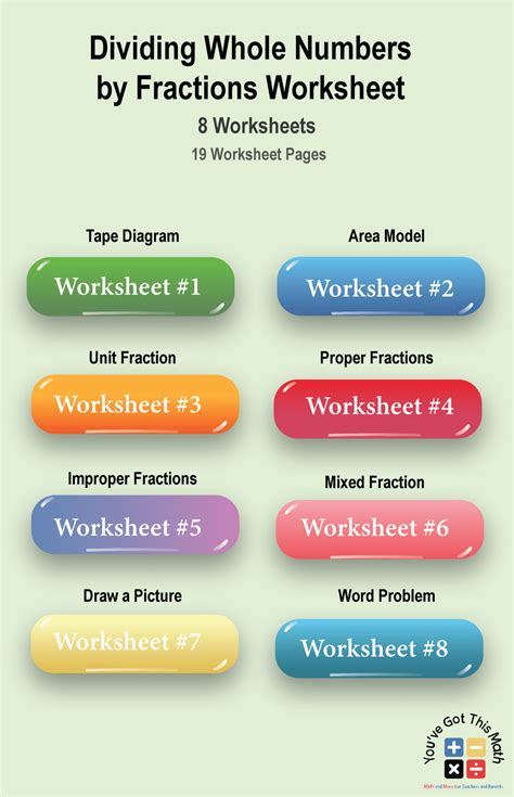 8 Free Dividing Whole Numbers By Fractions Worksheet Fun Activities