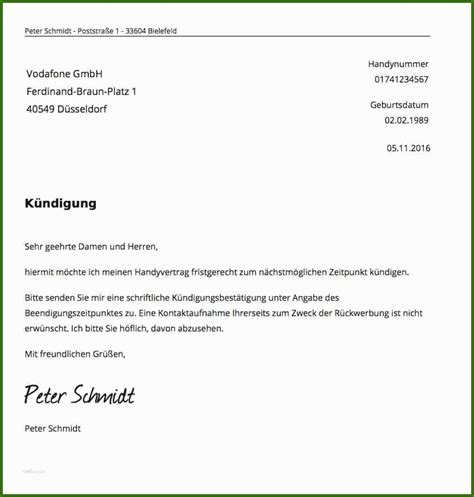 021 Vodafone Handy Kündigung Vorlage 20 Kündigung Betriebliche