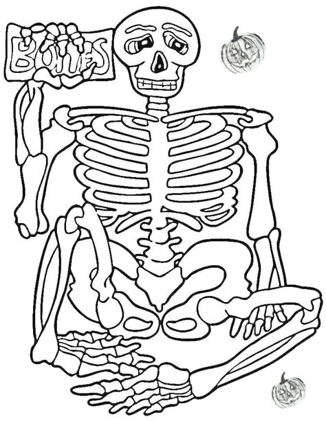 Esqueleto Sentado Para Colorir Imprimir E Desenhar Coloringlib