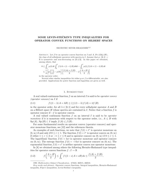 pdf some levin ste µ ckin s type inequalities for operator convex functions on hilbert spaces