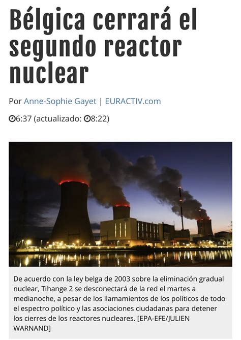 Operador Nuclear on Twitter RT OperadorNuclear Bélgica comete un